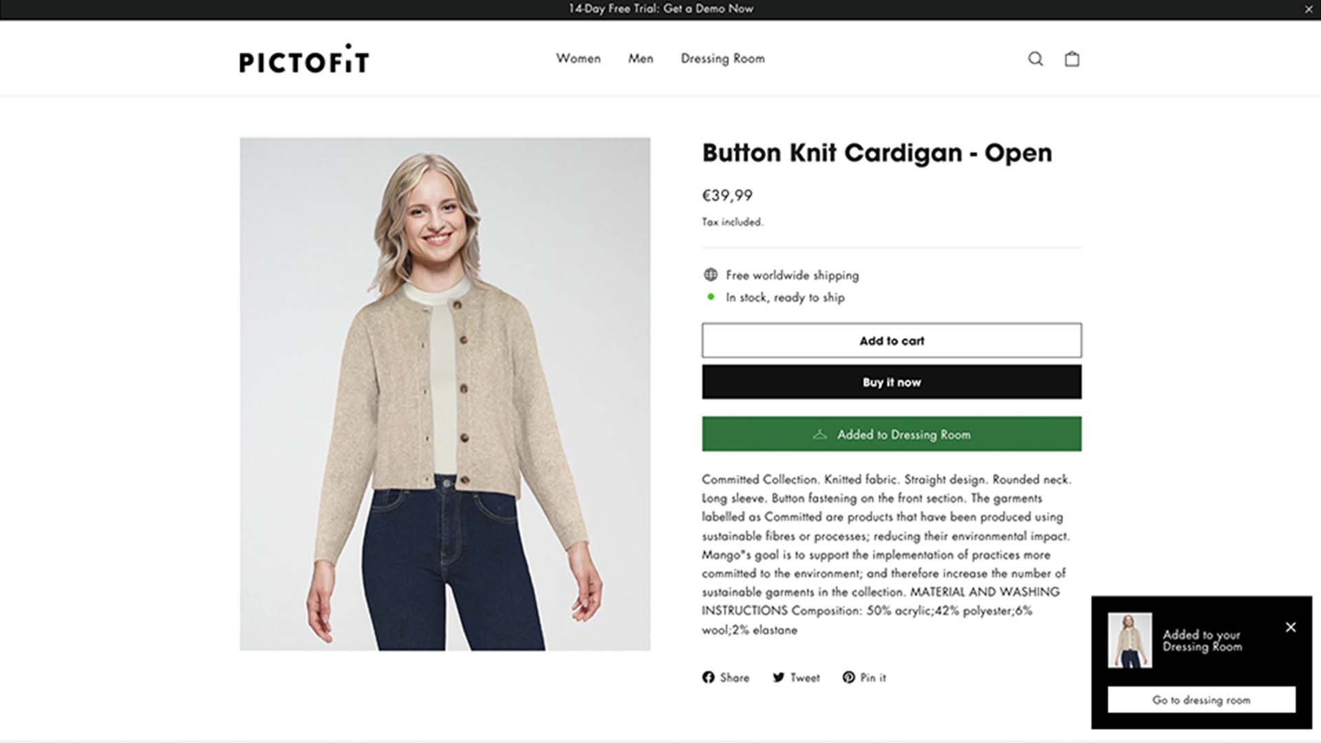 PICTOFiT Shopify Virtual Try-On - Reactive Reality